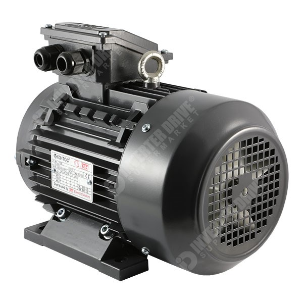 TEC IE3 2.2kW Aluminium Three Phase Motor 230V/400V 4 Pole 100L Frame B3 - AC Motors (Three Phase)